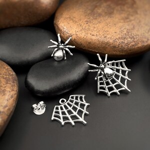 HANDMADE TO ORDER Spider Earrings, Spider Web Ear Jackets, Gothic ...