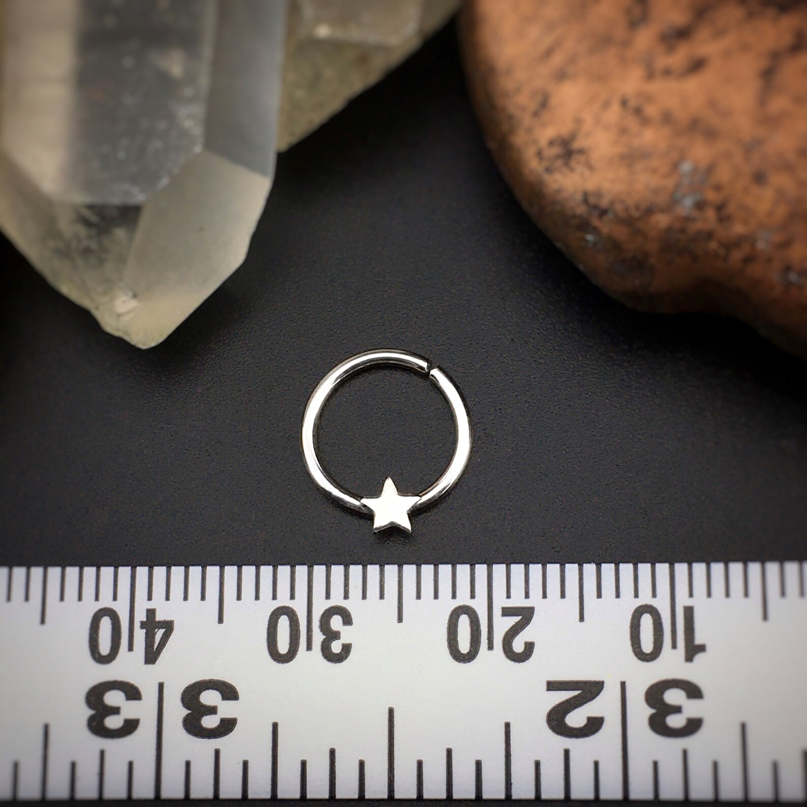 Star Septum Hoop, Star Septum Ring, Silver Septum Piercing, Septum Hoop ...