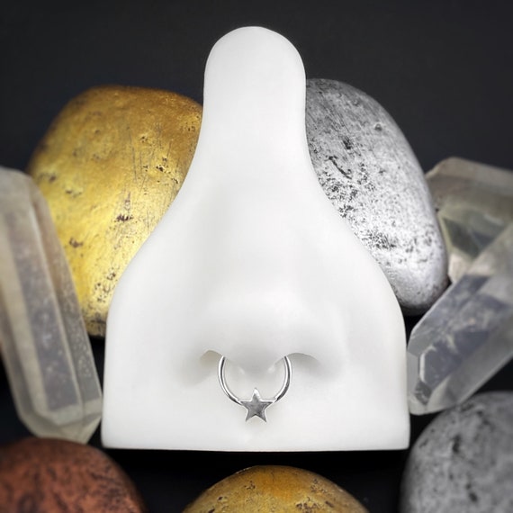 Star Septum Hoop Large Star Septum Ring Silver Septum - Etsy
