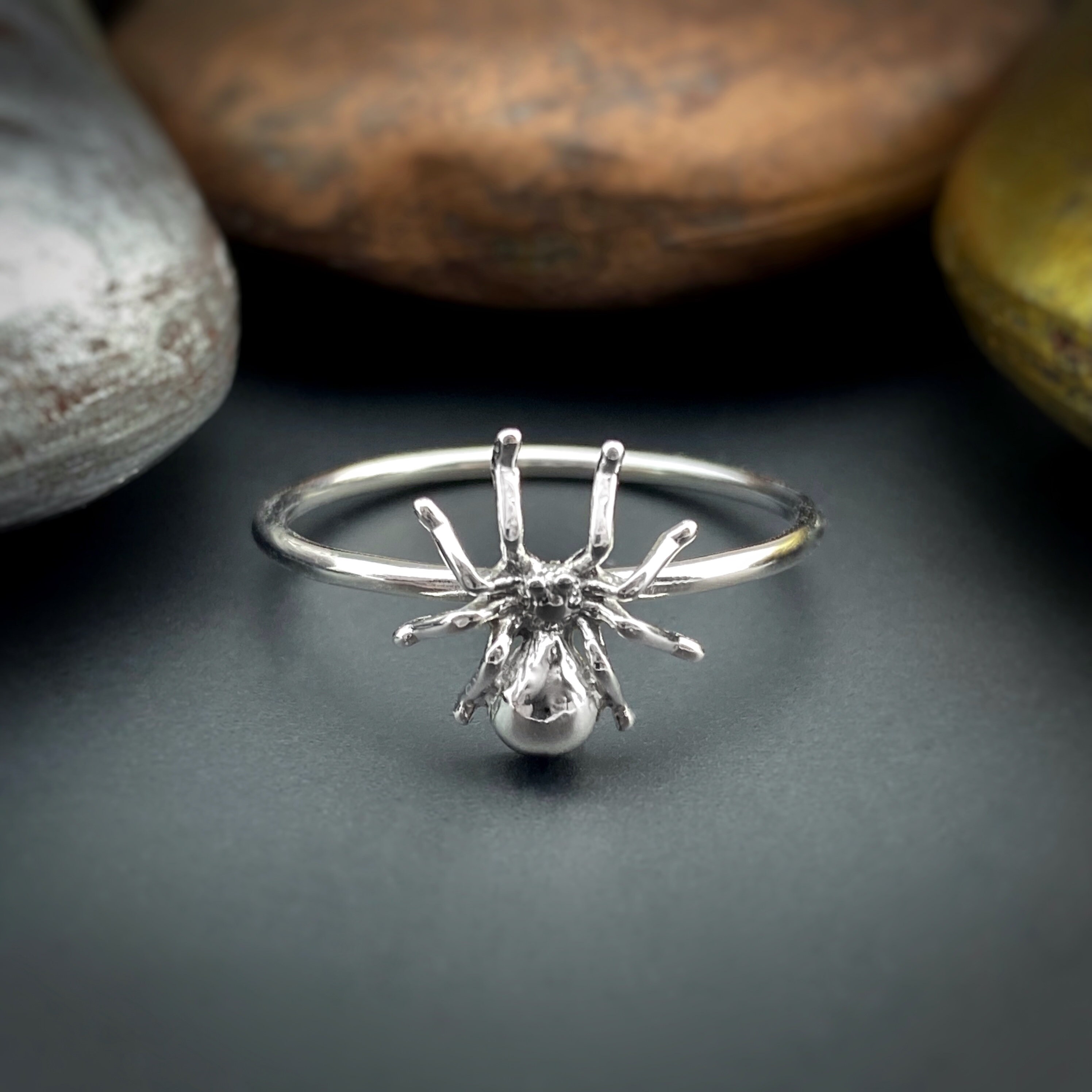 Sterling Silver Spider Ring Black Widow Ring Statement Ring | Etsy