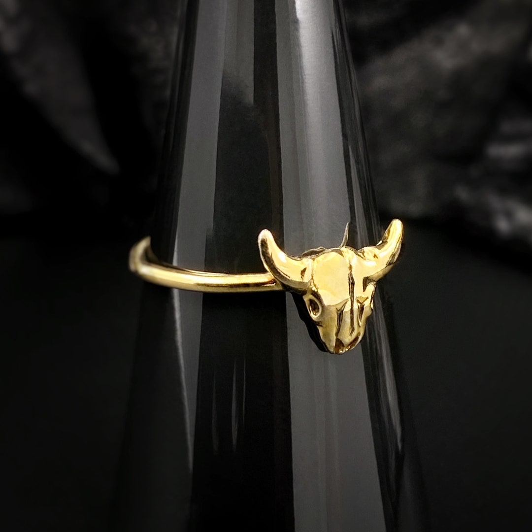 Bull Skull Ring Hand Sculpted Fine Jewelry Animal Skull - Etsy