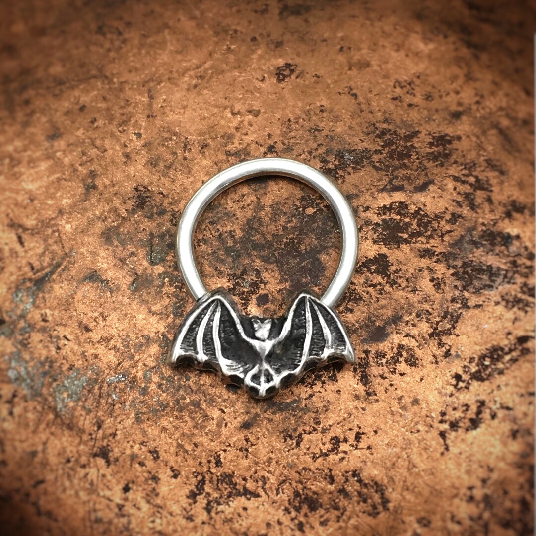 HANDMADE TO ORDER, Bat Septum Ring, Bat Nose Ring, Gothic Septum ...