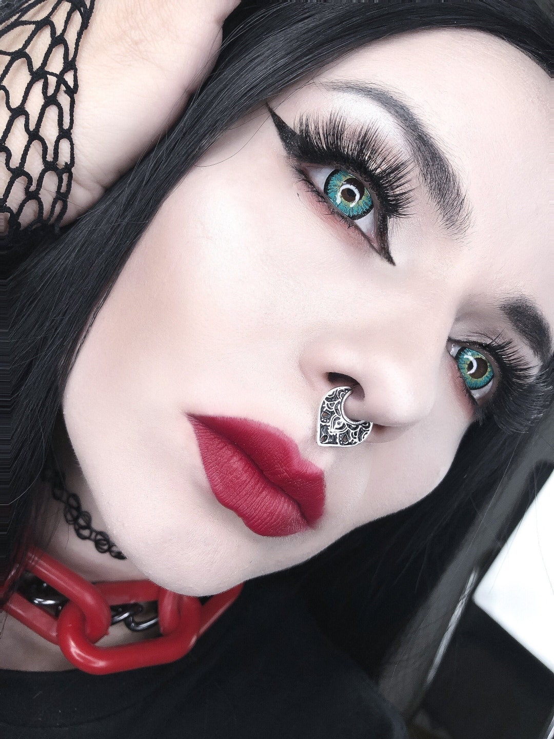 Ornate Septum Ring, Tribal Septum Hoop, Sterling Silver Septum Piercing ...