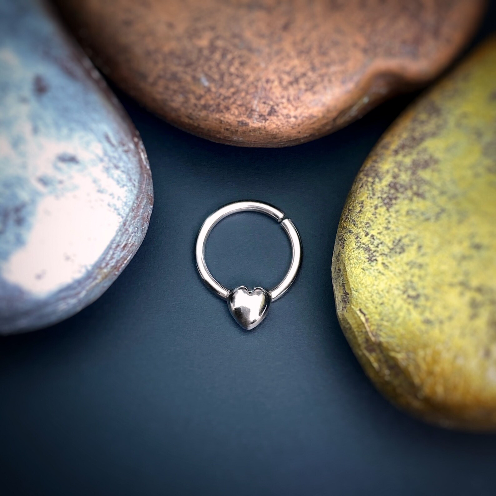 Handmade Tiny Heart Septum Ring, Solid Silver Septum Hoop - Etsy