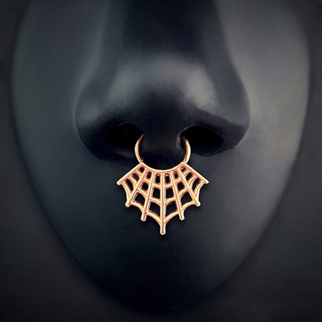 Spider Web Septum Hoop, Web Jewelry, Custom Septum Ring, Septum ...
