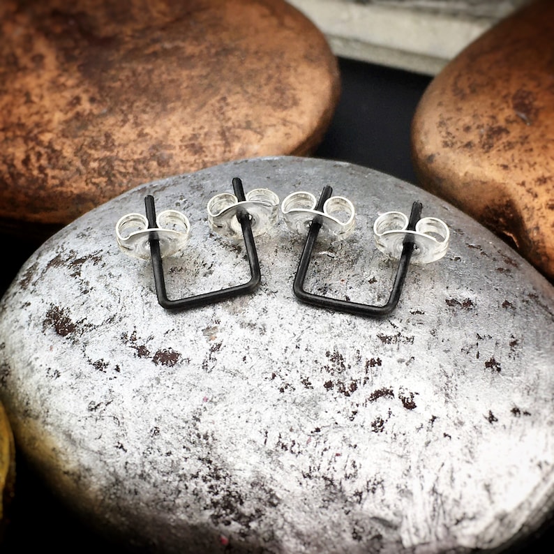 Double Staple Studs Double Piercing Earrings Staple | Etsy