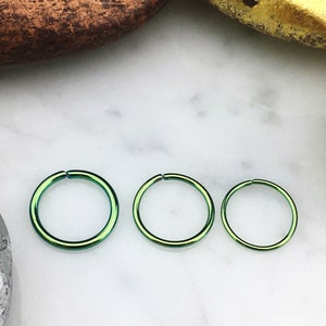 Green Titanium Nose Hoop, Titanium Septum Ring, Custom Septum Hoop ...