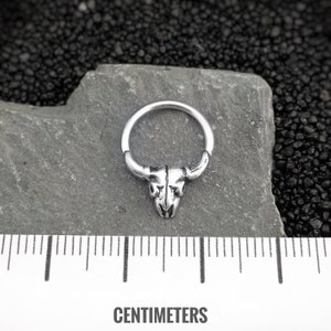 Bull Skull Septum Hoop, Southwestern Septum Ring, Steer Skull Jewelry ...