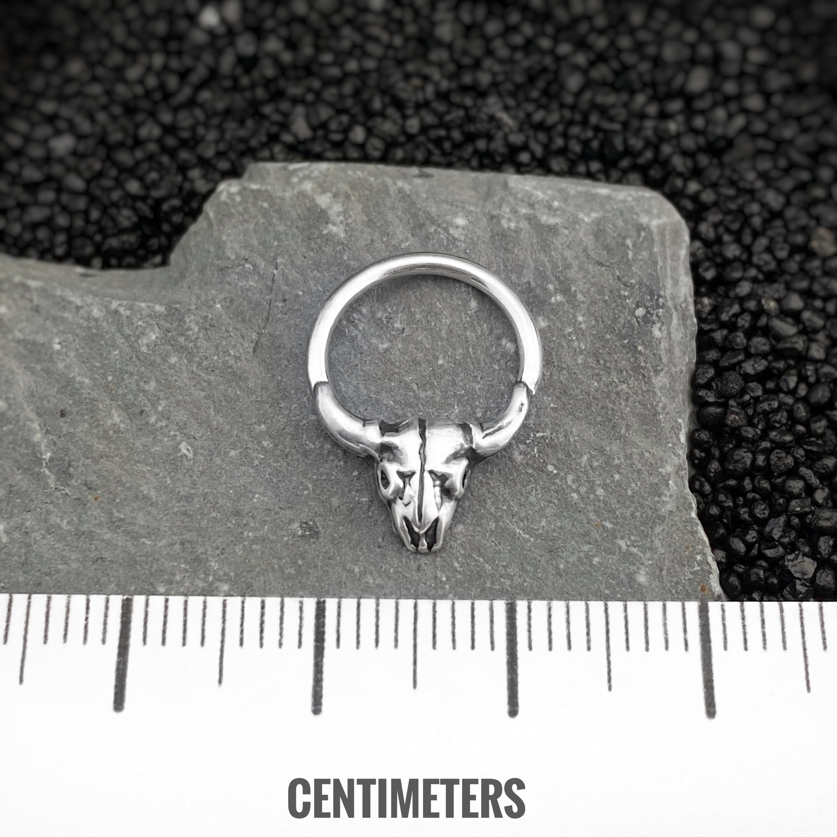 Sterling Silver Bull Skull Septum Ring, Southwestern Jewelry - Etsy