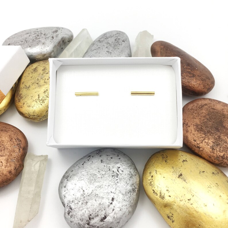 Double Bar Earrings Double Piercing Bar Studs Double Stud | Etsy