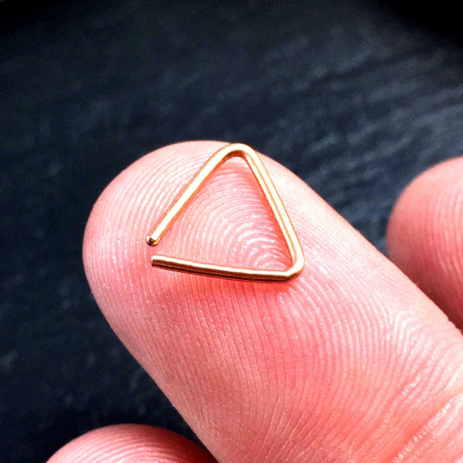 Triangle Cartilage Earring, Tiny Triangle Hoop, Tiny Hoop Earring ...