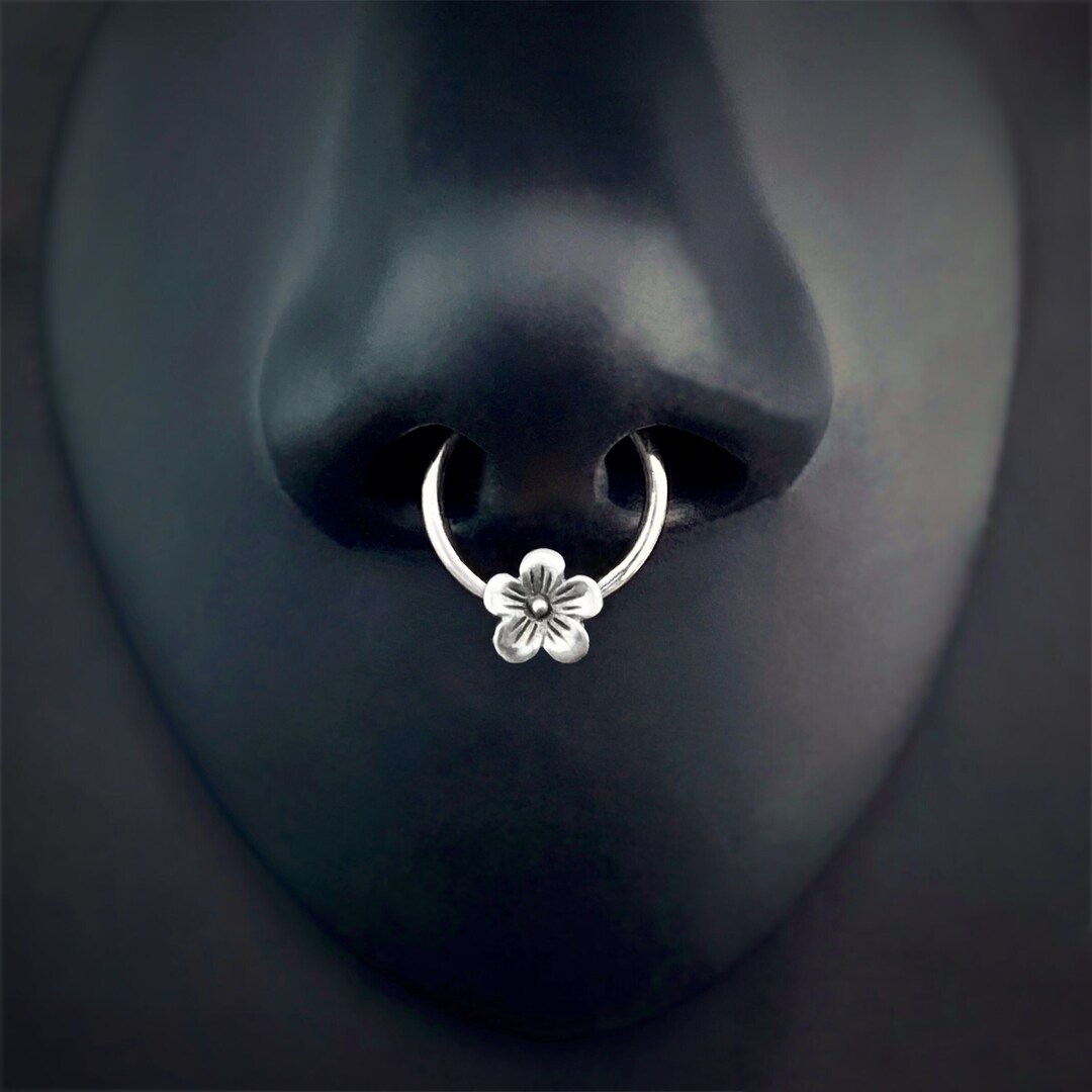 CUSTOM MADE to ORDER Septum Ring, Cherry Blossom Septum Hoop, Wedding ...