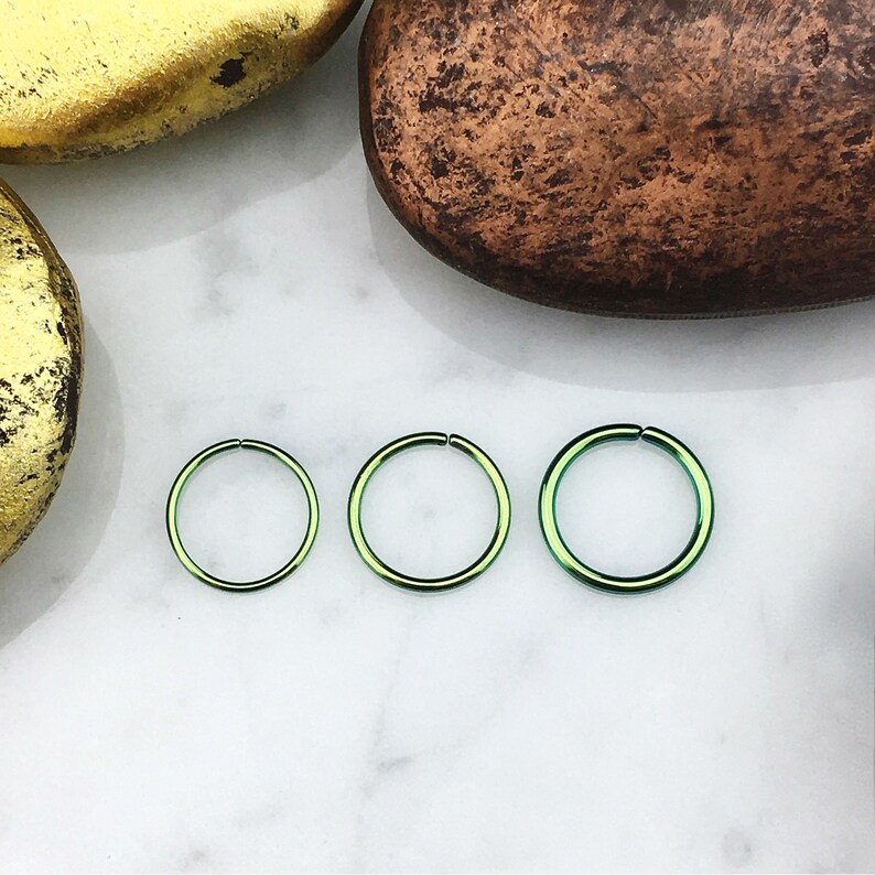 Green Titanium Nose Hoop Titanium Septum Ring Custom Septum | Etsy