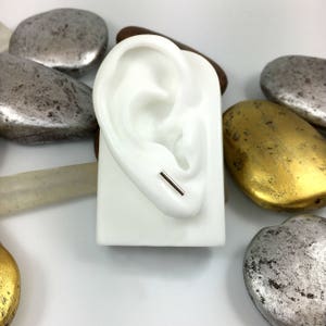 Double Bar Studs, Double Piercing Earrings, Double Bar Earrings, Double ...