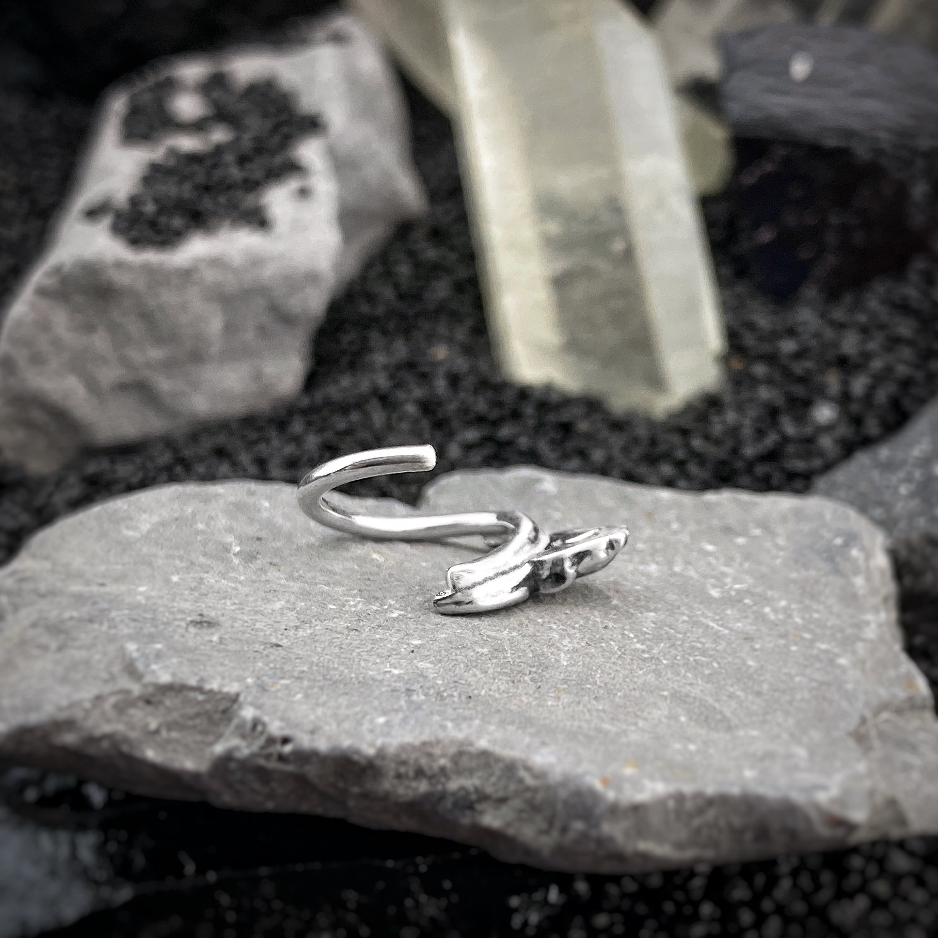 Sterling Silver Bull Skull Septum Ring, Southwestern Jewelry - Etsy