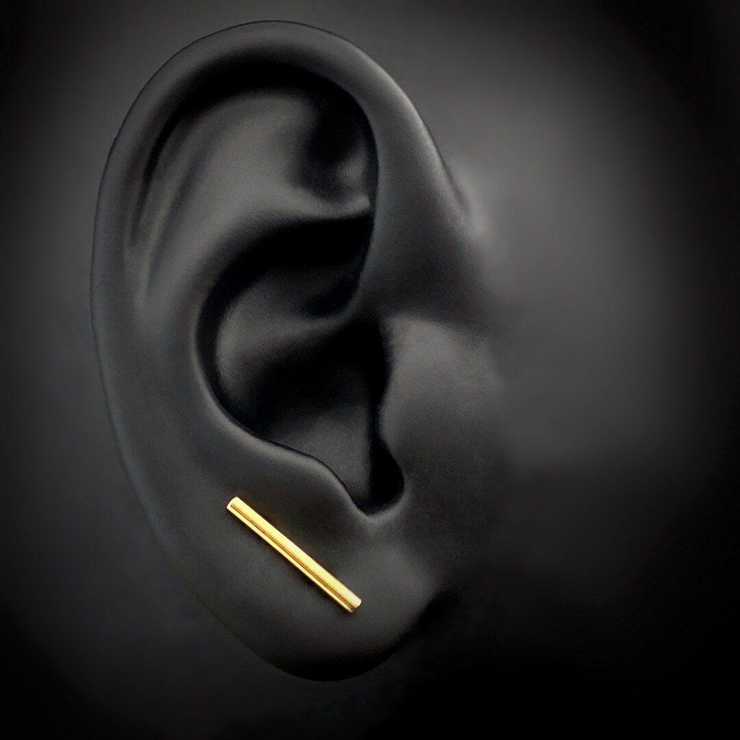Double Bar Earrings, Double Piercing, Bar Studs, Double Stud Earrings ...