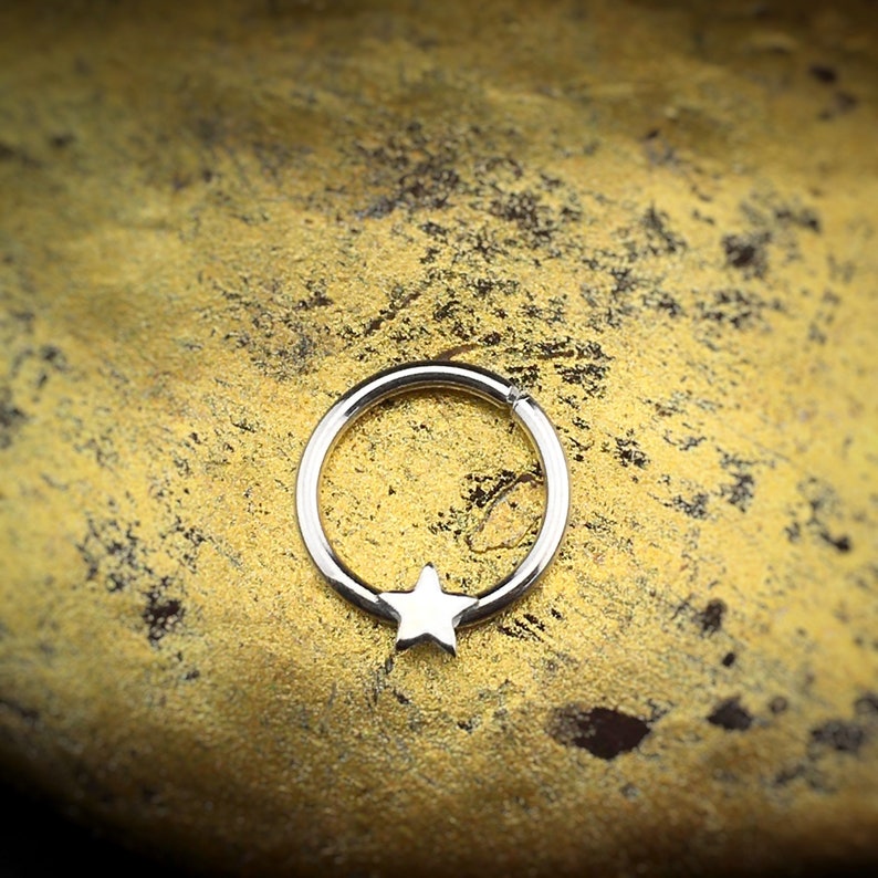 Star Septum Hoop Star Septum Ring Silver Septum Piercing - Etsy