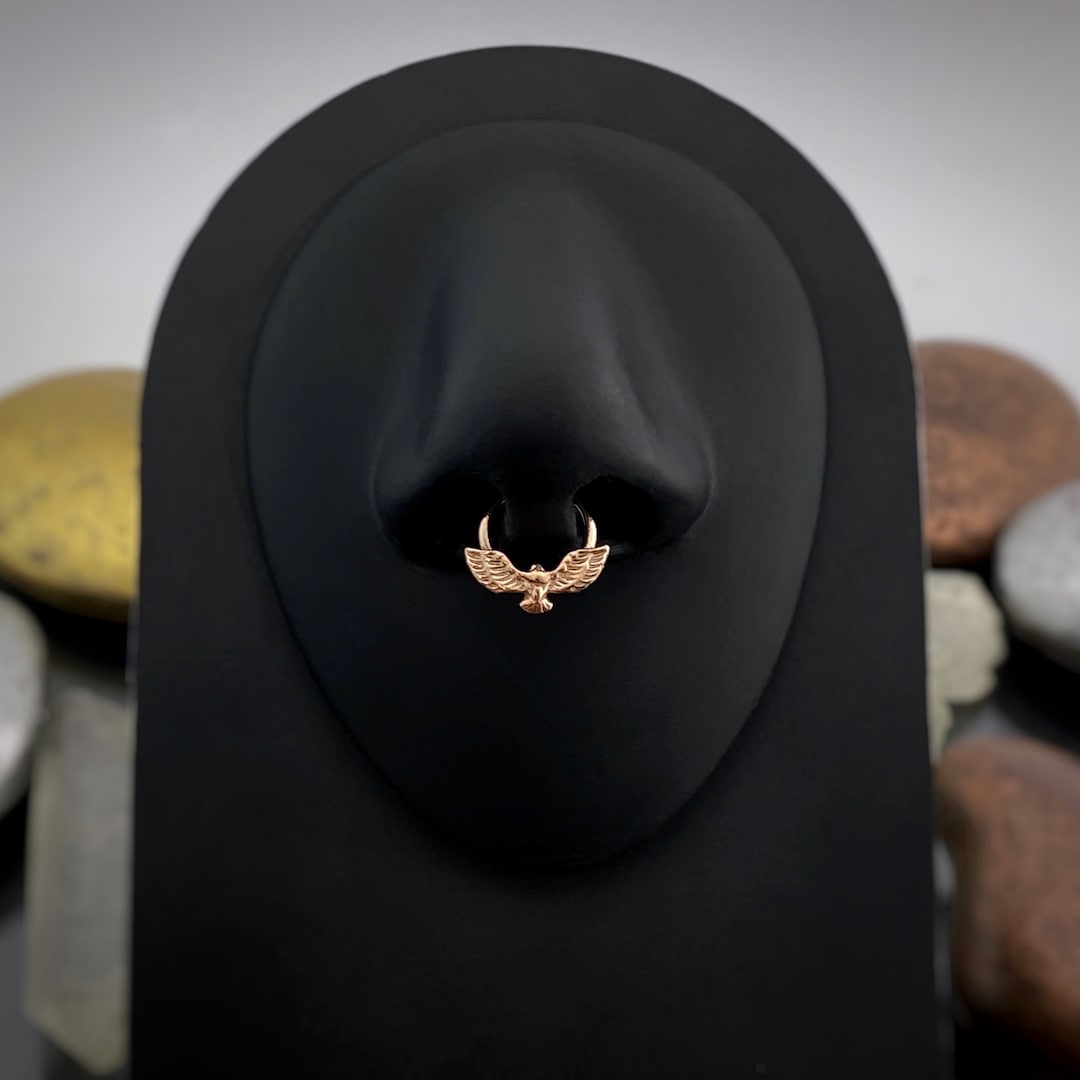 Flying Raven Septum Hoop Crow Nose Ring Bird Septum - Etsy