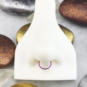 Hot Pink Titanium Nose Hoop, Titanium Septum Hoop, Custom Septum Ring ...