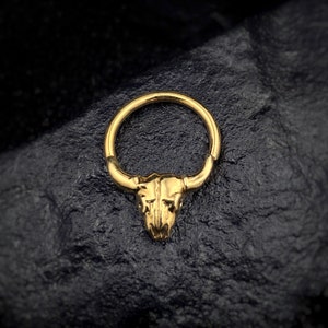 Bull Skull Septum Hoop, Southwestern Septum Ring, Steer Skull Jewelry ...