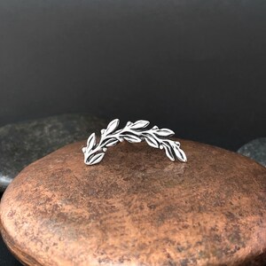Leaf Helix Earring, Helix Bar Earring, Sterling Silver Earrings, Helix ...