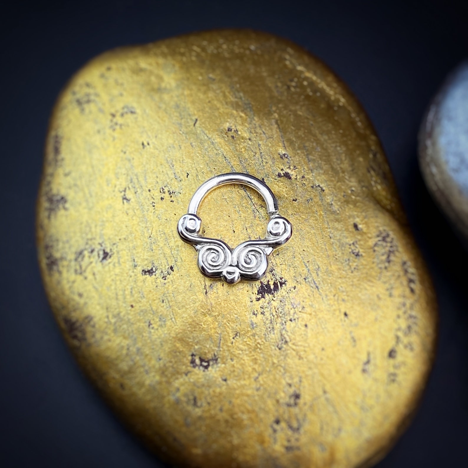 Scroll Septum Ring, Spiral Nose Hoop, Sterling Silver Nose Ring, Septum ...