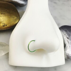 Green Titanium Nose Hoop, Titanium Septum Ring, Custom Septum Hoop ...
