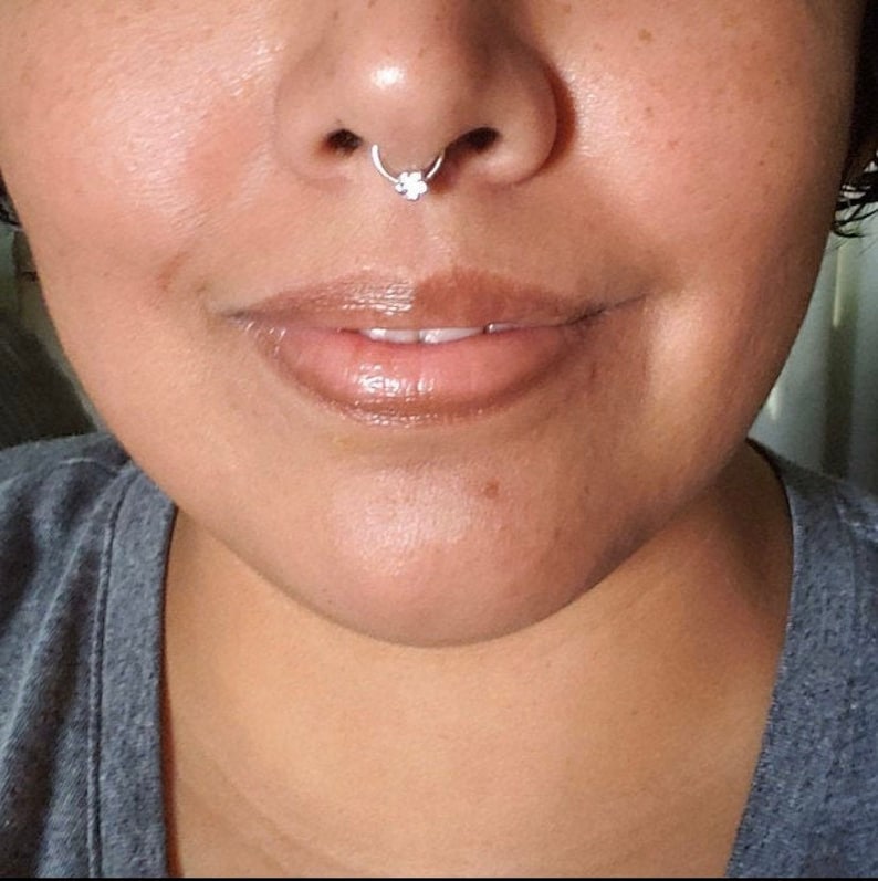 Flower Septum Ring Septum Hoop Flower Nose Ring Sterling - Etsy