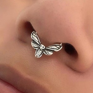 HANDMADE TO ORDER Moth Septum Hoop, Death Head Septum, Insect Septum ...