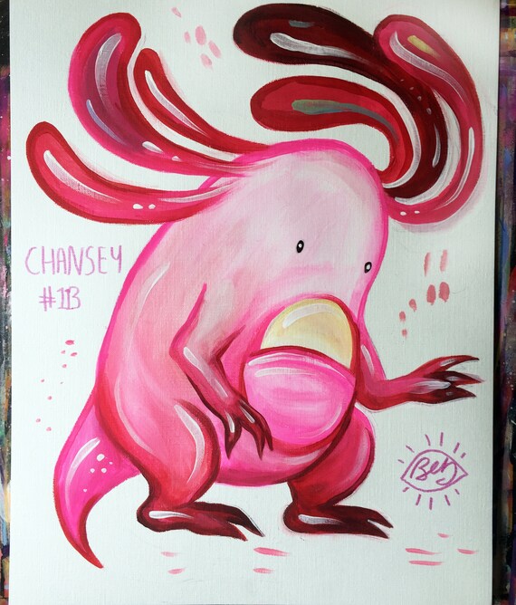 Chansey Acrylic Painting Pokemon Fanart | Etsy