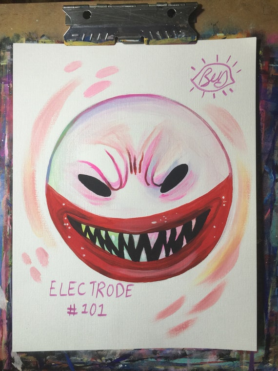 Electrode Acrylic Painting Pokemon Fanart - Etsy