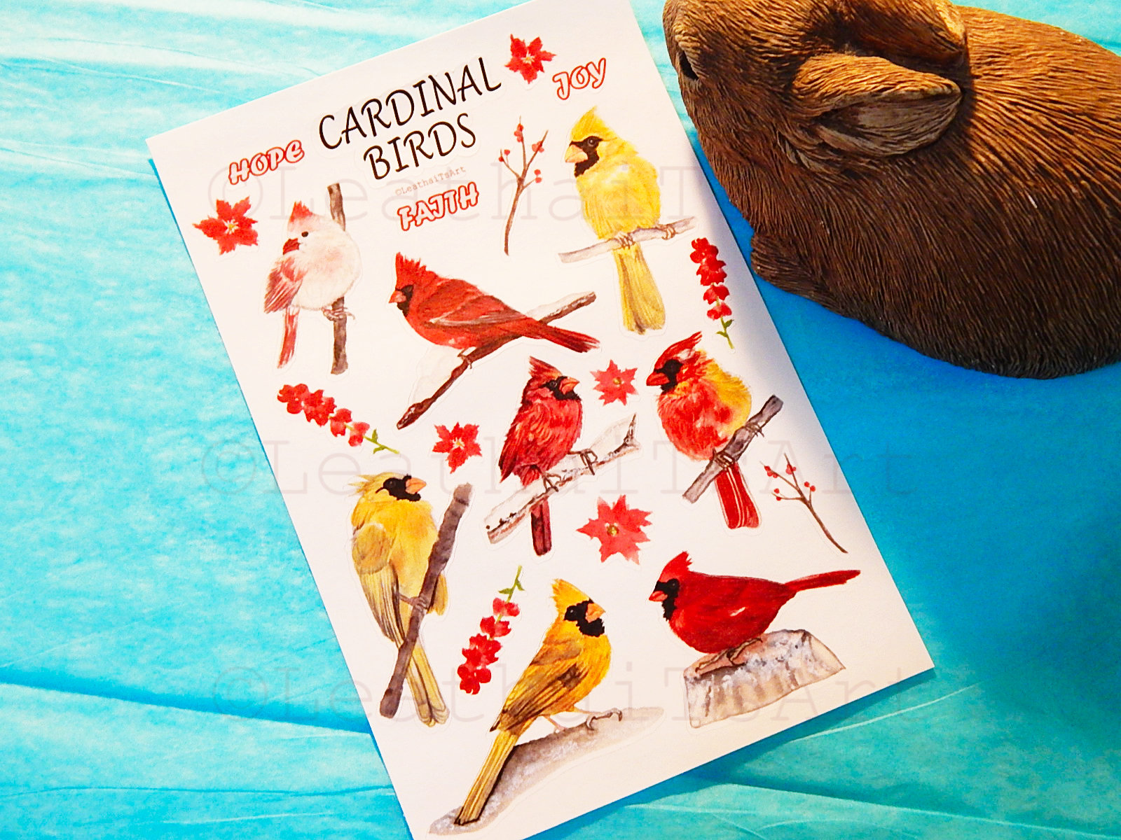 Cardinal Bird Stickers Yellow and Red Cardinal Bird Stickers | Etsy