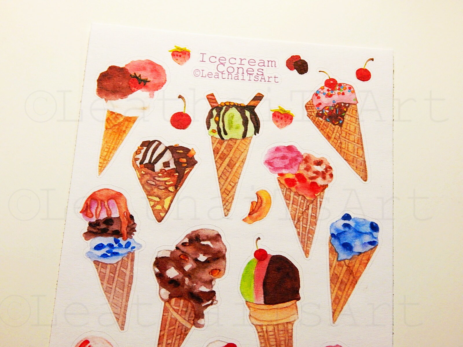 Summer Treats Ice Cream Stickers Watercolor Ice Cream Stickers - Etsy