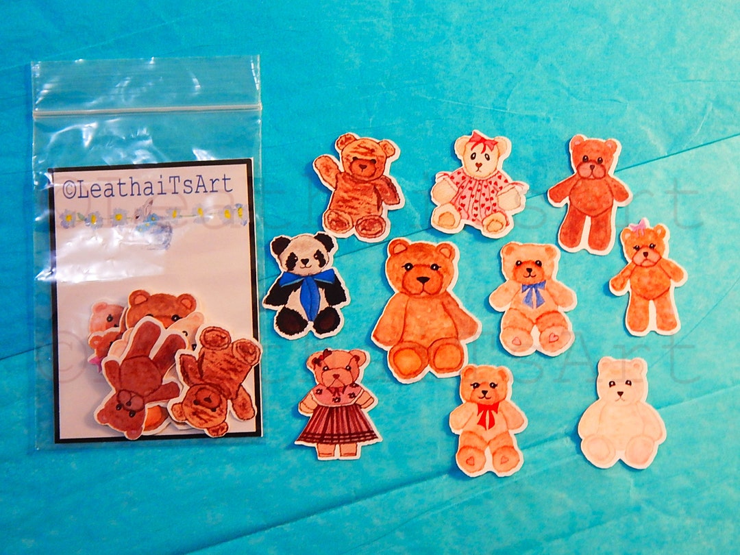 Sticker Pack Cute Teddy Bears Sticker Pack Weatherproof Water Resistant ...