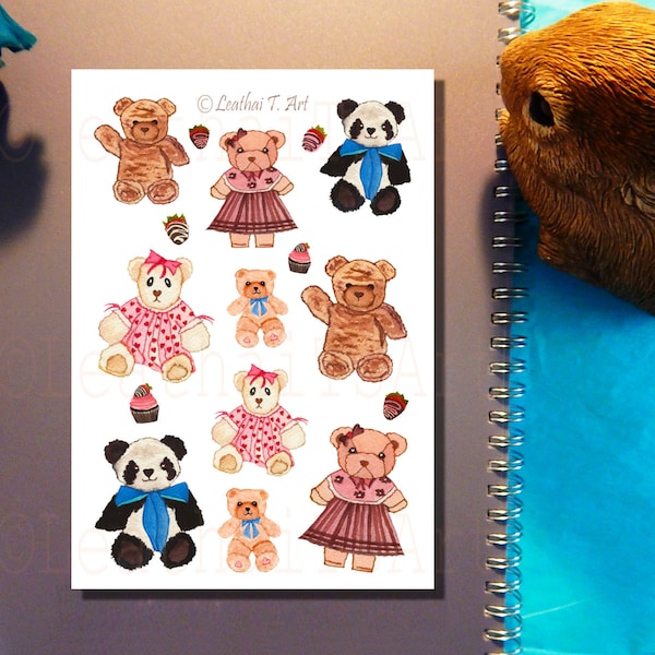 Teddy Bear Stickers - Etsy