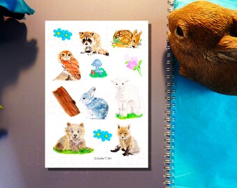 Vintage Inspired Forest Animals Planner Stickers, Tiny Animal Stickers ...