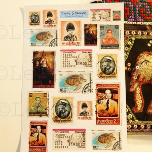 Thai Stickers Thai Postal Stamp Stickers Asian Stickers Vintage ...