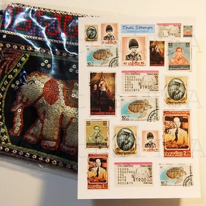 Thai Stickers Thai Postal Stamp Stickers Asian Stickers Vintage ...