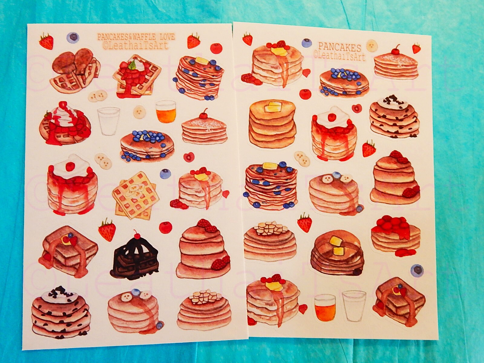Tasty Pancake and Waffle Breakfast Stickers Set Pancakes and - Etsy