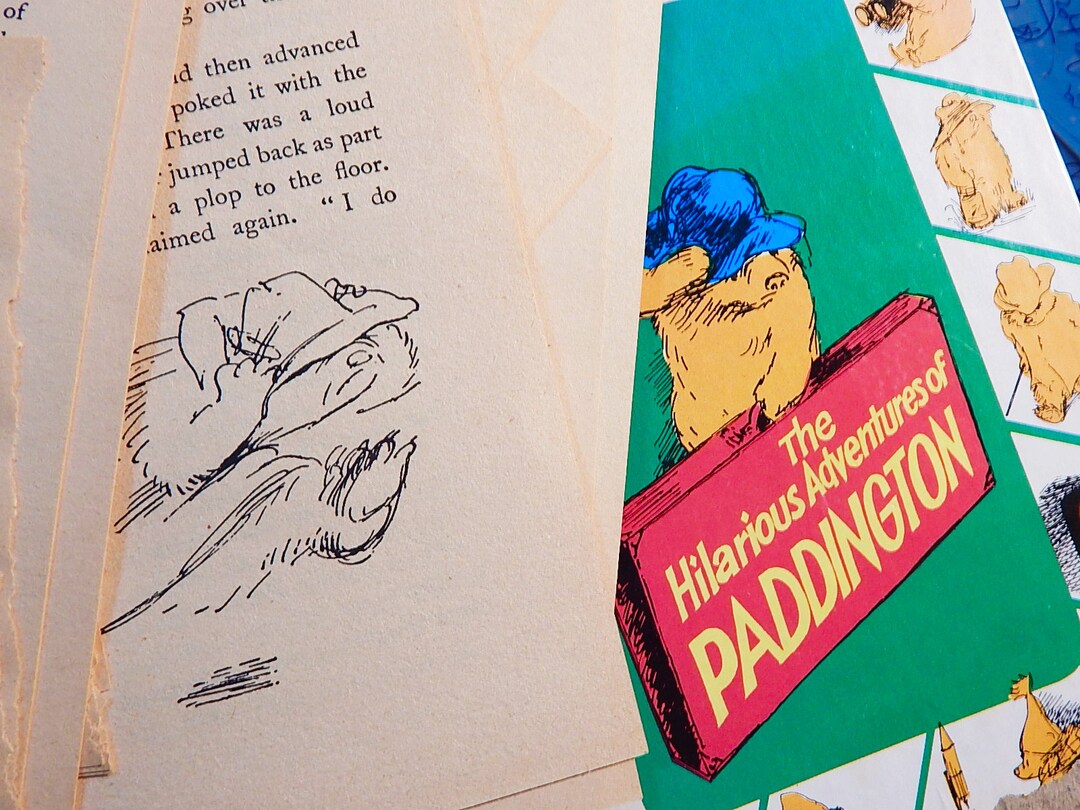 8 Paddington Bear Book Classic Vintage Book Pages From 1958 Junk ...