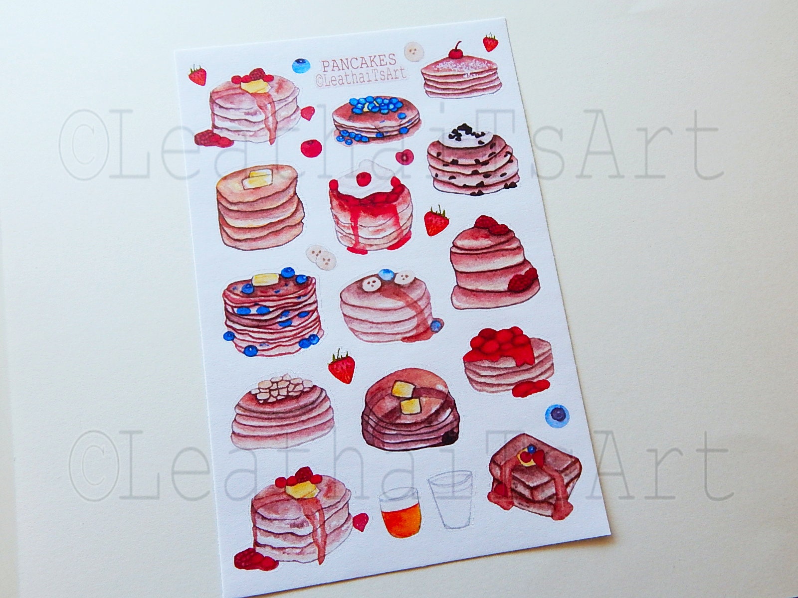Pancake Stickers Pancake Breakfast Stickers Pancakes Stickers - Etsy