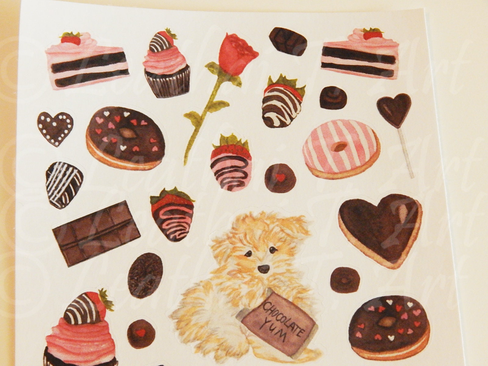 Valentine's Day Stickers Chocolates Sticker Sheet - Etsy