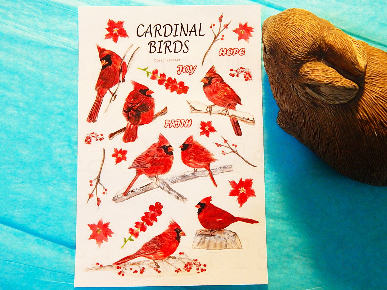 Cardinal Bird Stickers Red Cardinal Bird Stickers Seasonal - Etsy