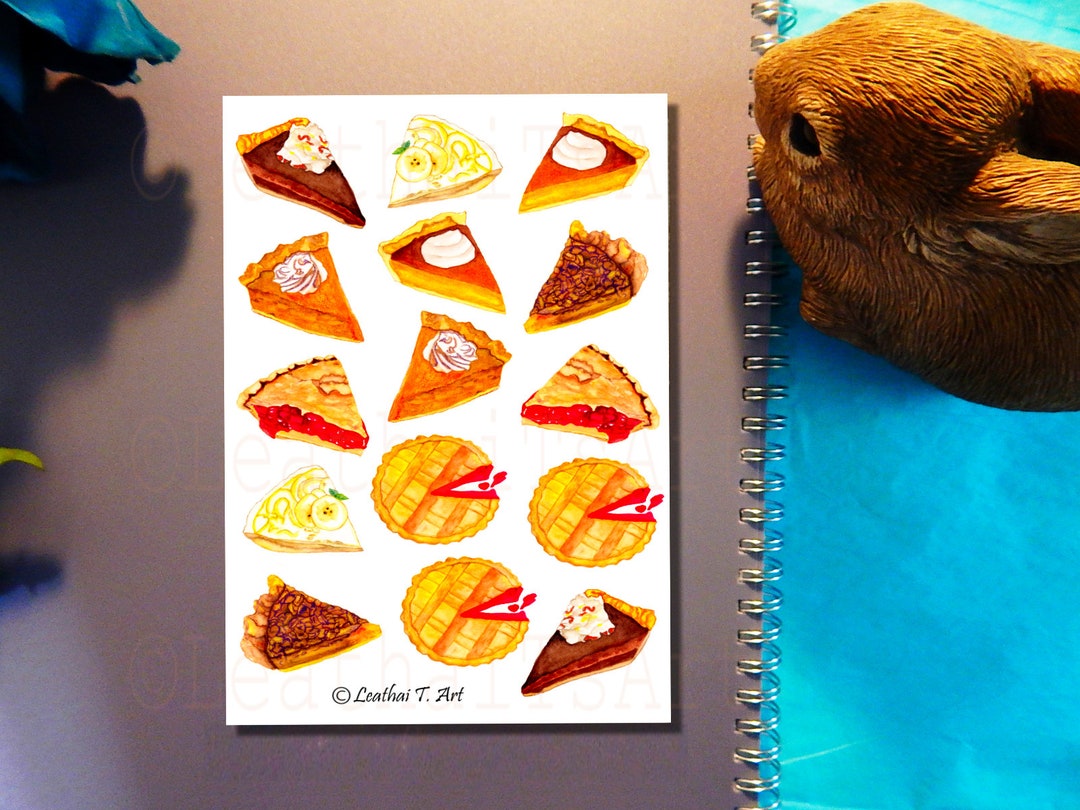 Holiday Pie Stickers: Watercolor Dessert Planner Stickers - Etsy