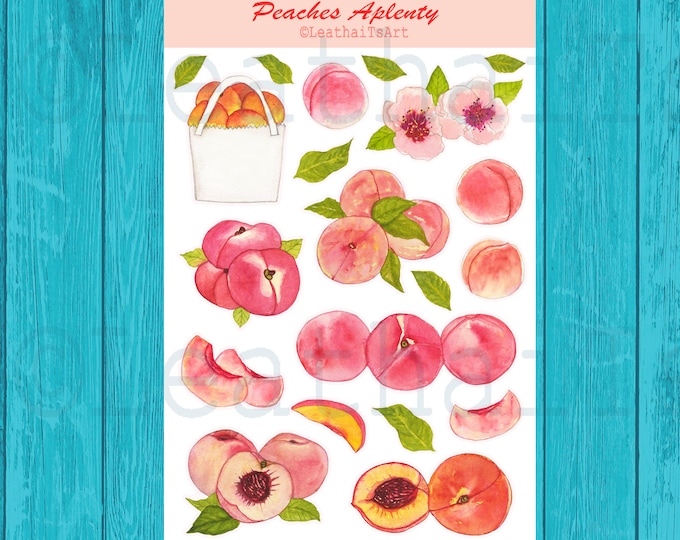 Peach Fruit Stickers One Inch Round Seals - Etsy