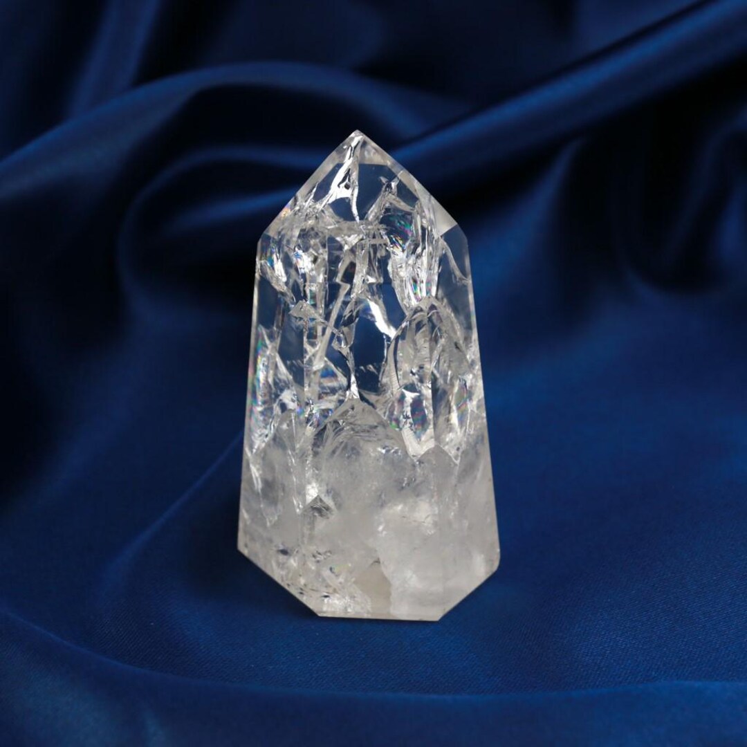 3.0" Rainbow Quartz Point Fire & Ice Clear Crystal 4.6oz (132g) - Etsy