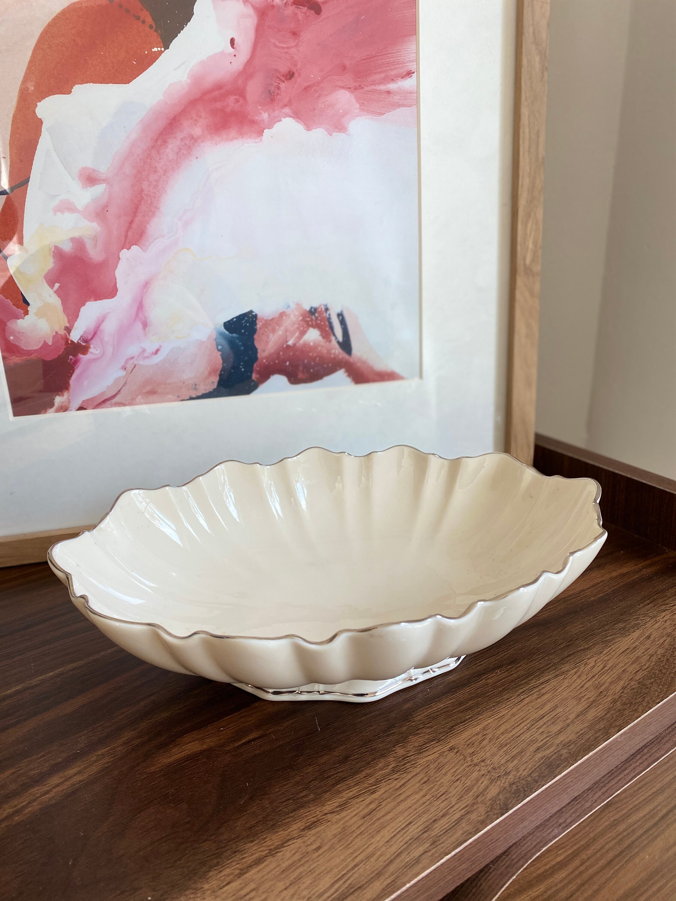 Vintage Lenox Bowl | Sculptured Bowl | Scalloped Centerpiece - Etsy