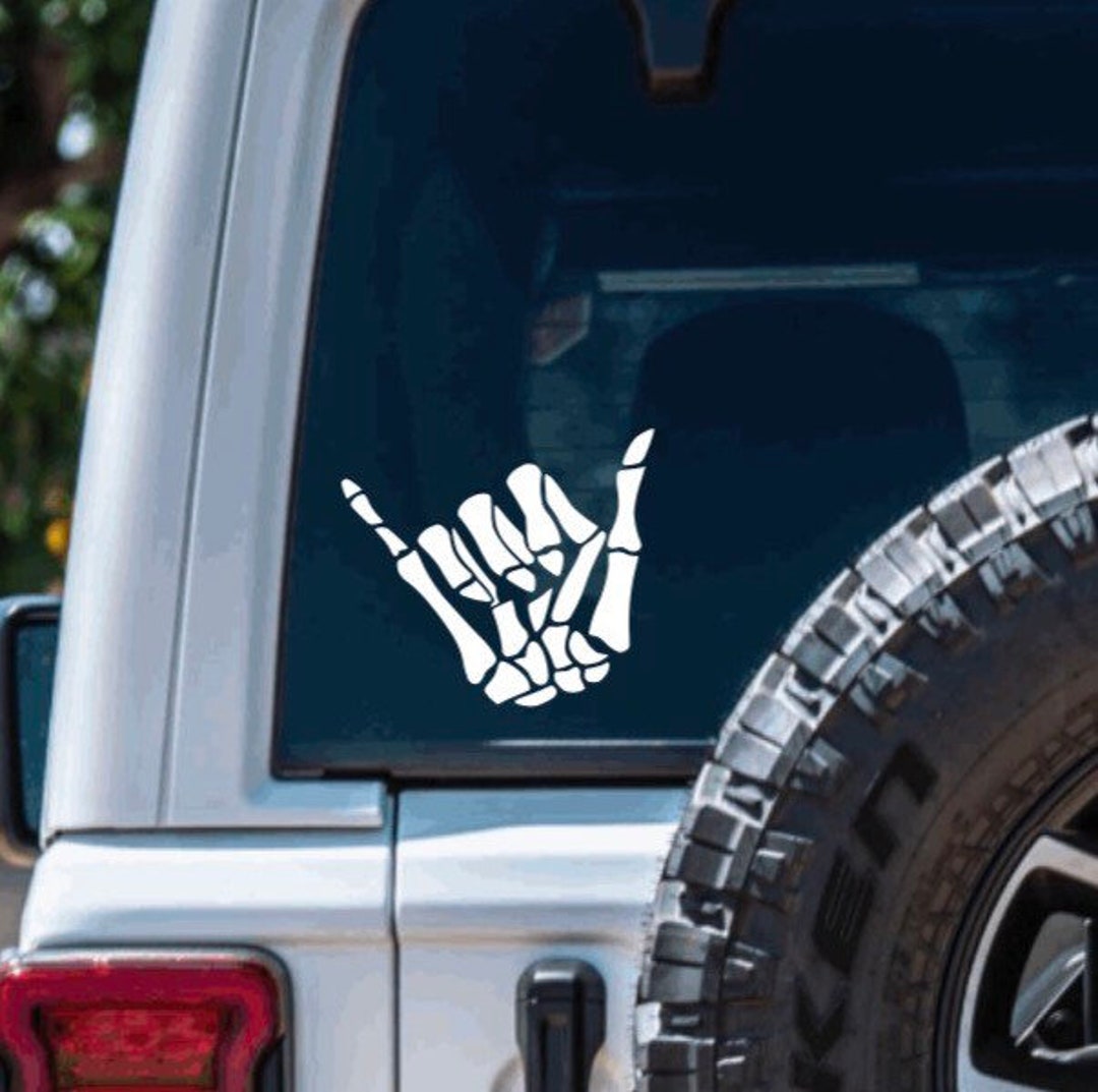 Shaka Skeleton Hand Vinyl Decal Sticker | Many Sizes and Colors, Hang ...