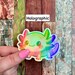 Cute Axolotl Sticker Peel and Stick Holographic, Sparkle or Glossy ...