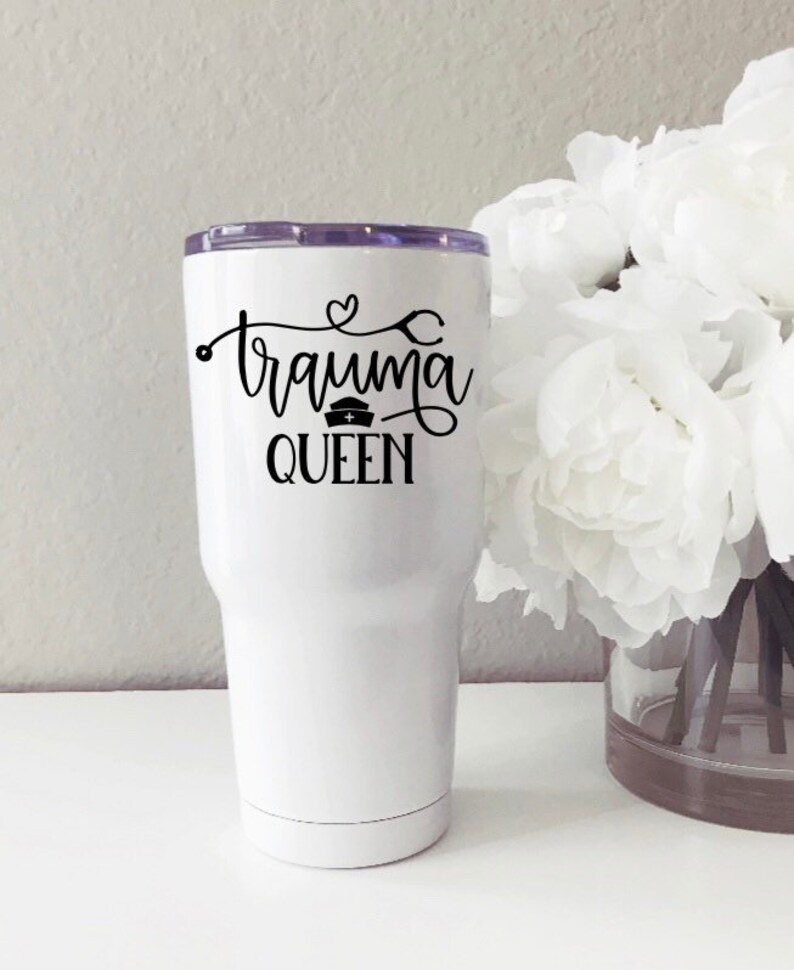 Trauma Queen Nurse Vinyl Decal Sticker Free Shipping Nurse | Etsy